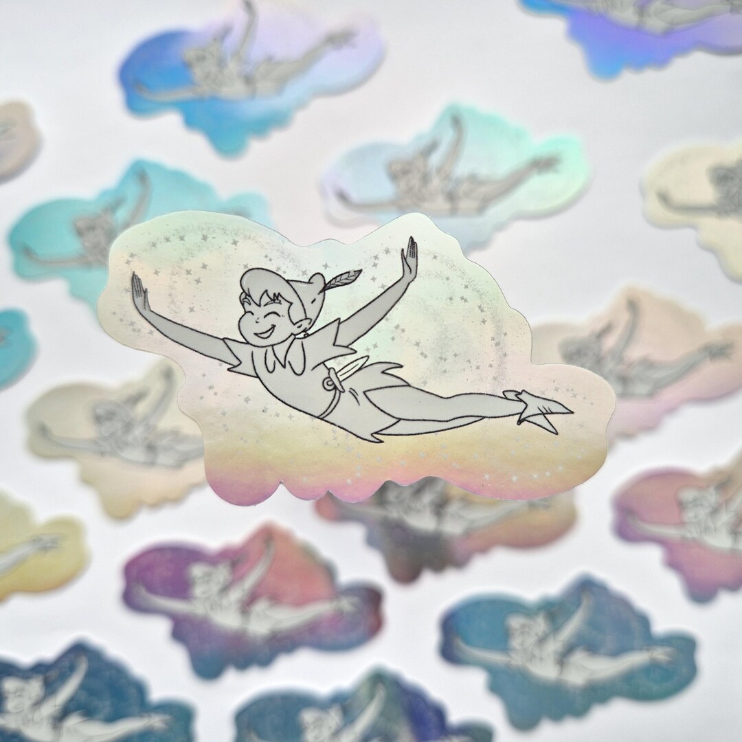 Peter Pan Sticker Holographic Disney Sticker Neverland Sticker Cute ...
