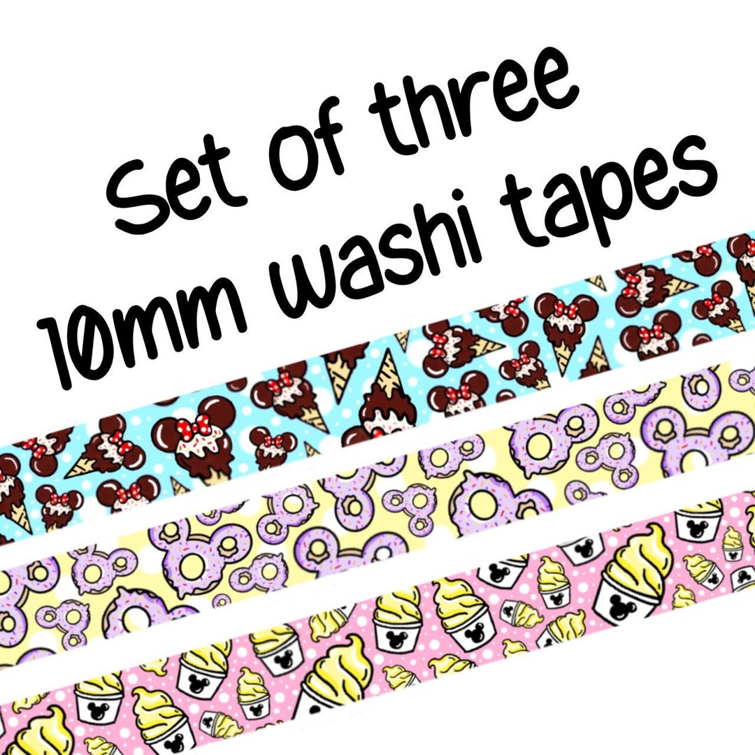 Kawaii Disney Snack Washi Tape Set of Three Full Rolls 10mm Masking ...