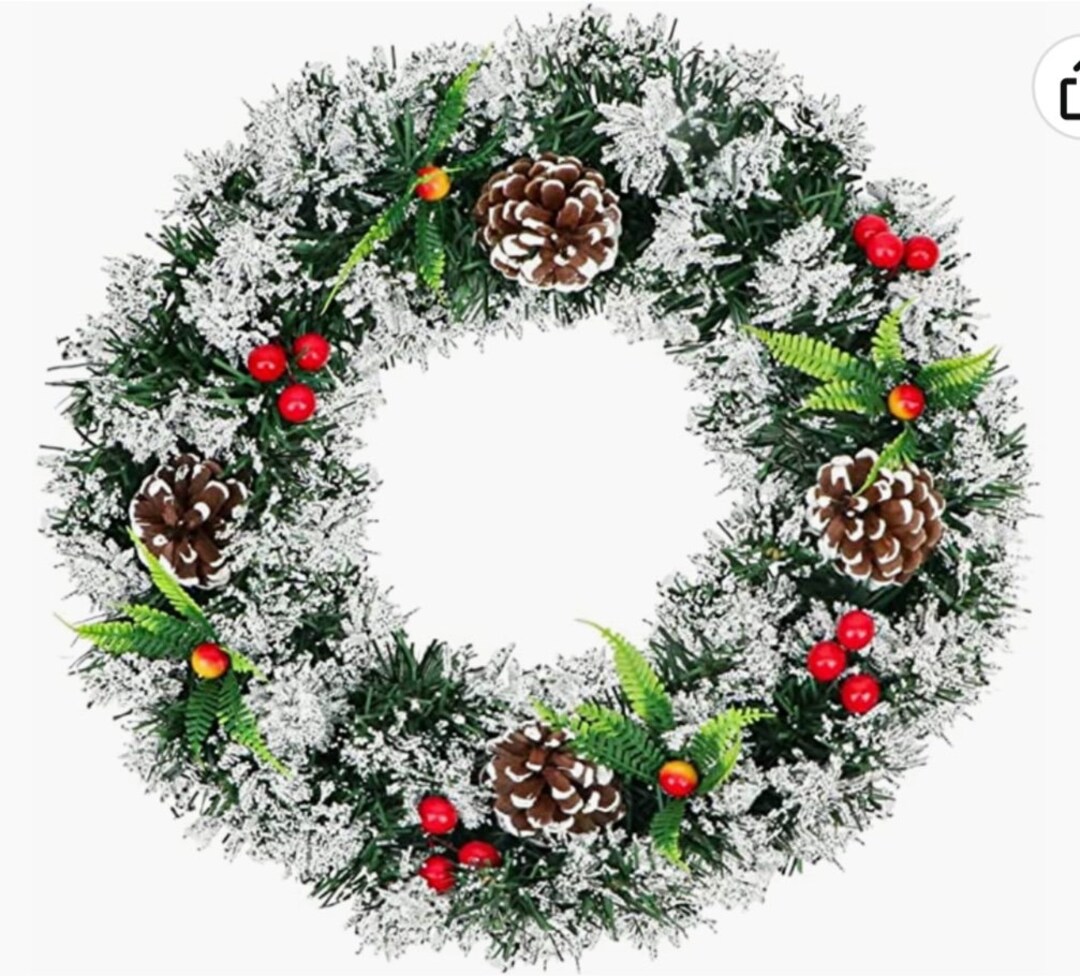 12 Inch Artificial Christmas Wreath Hanging Wreath for Front - Etsy UK