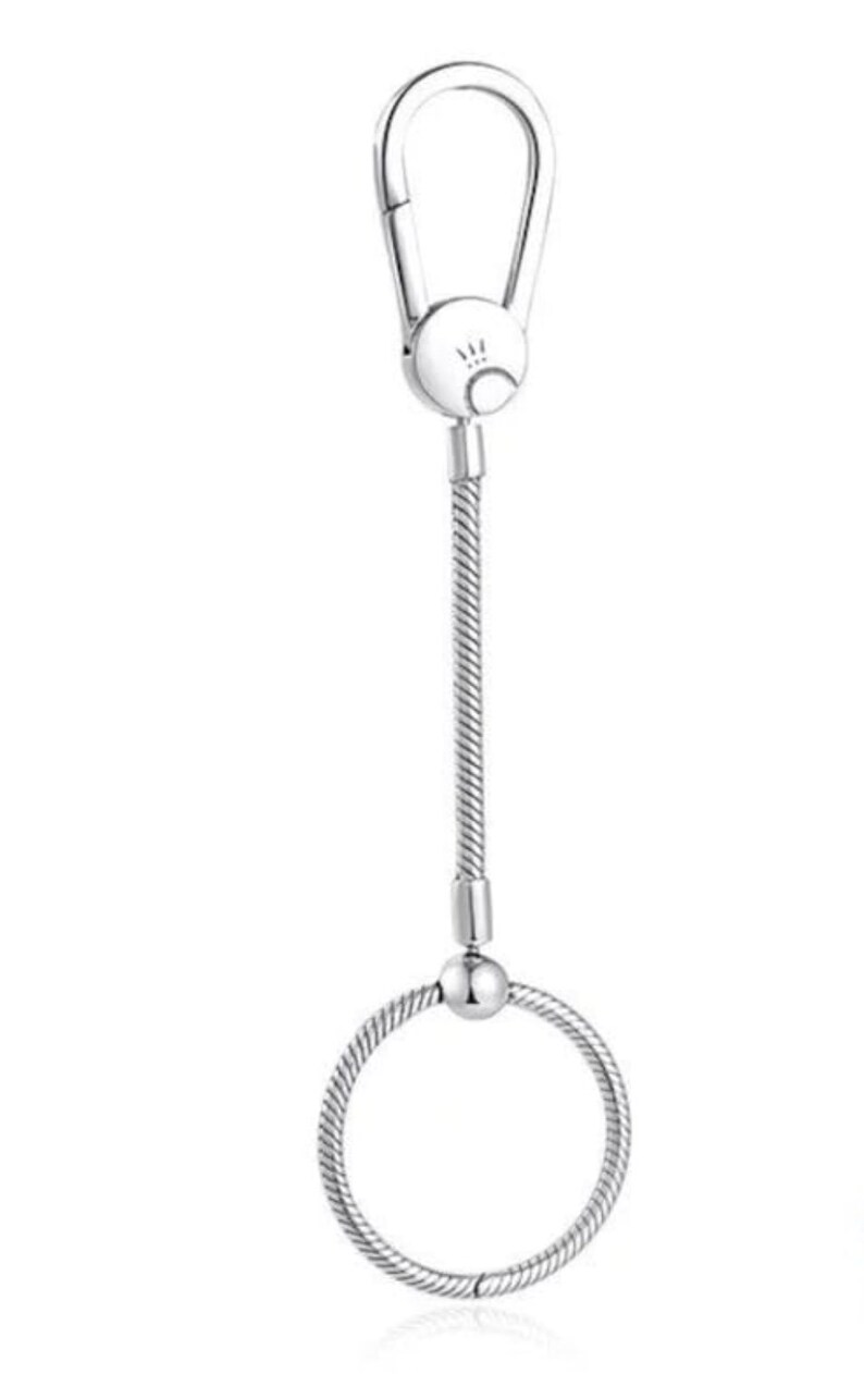 Pandora Charm Key Ring Keychain Charm, Minimalist S925 Sterling Silver ...