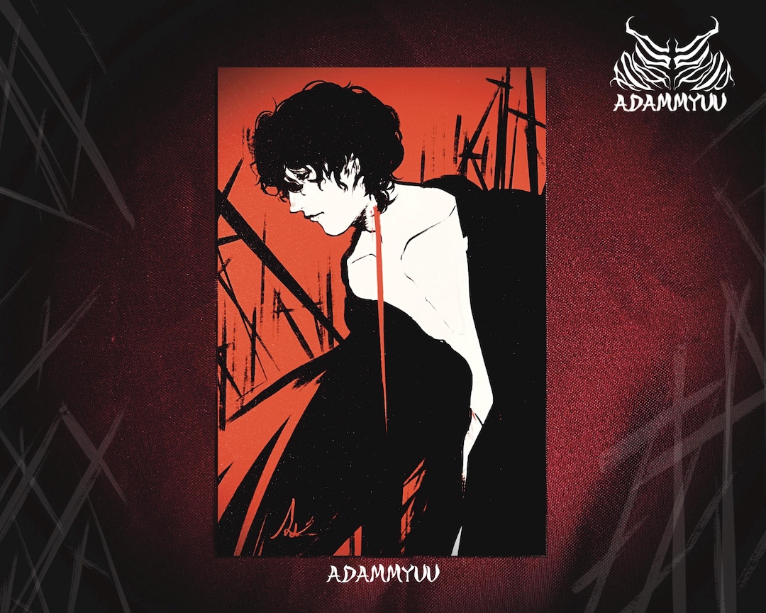 Kiss of Sin II | Gothic Horror Art | Waterproof Spooky Dark Anime Print ...