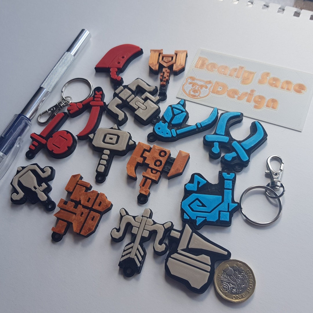 Monster Hunter Class Icon Charm | 3D Printed Fan Art, Bag Accessory - Etsy