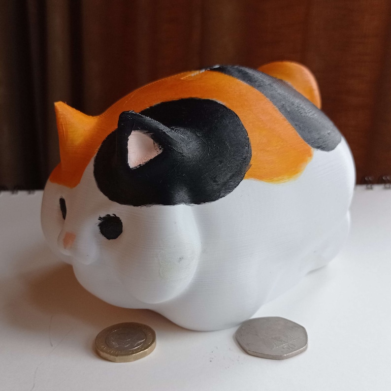Fat Cat the Fat Bank 3D Print & Handpainted Cash Stash - Etsy