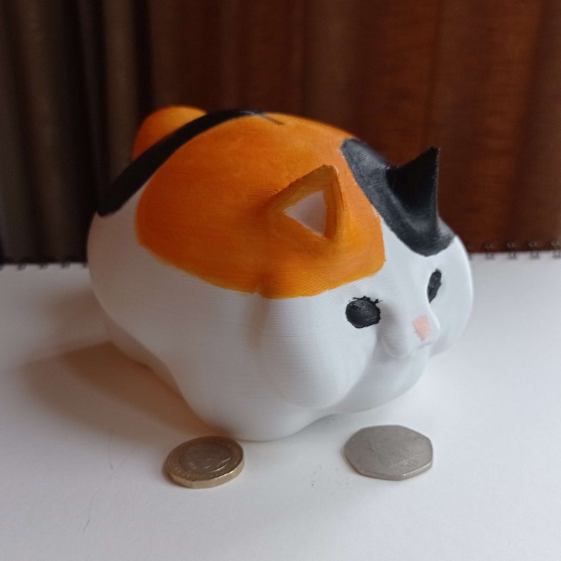 Fat Cat the Fat Bank 3D Print & Handpainted Cash Stash - Etsy