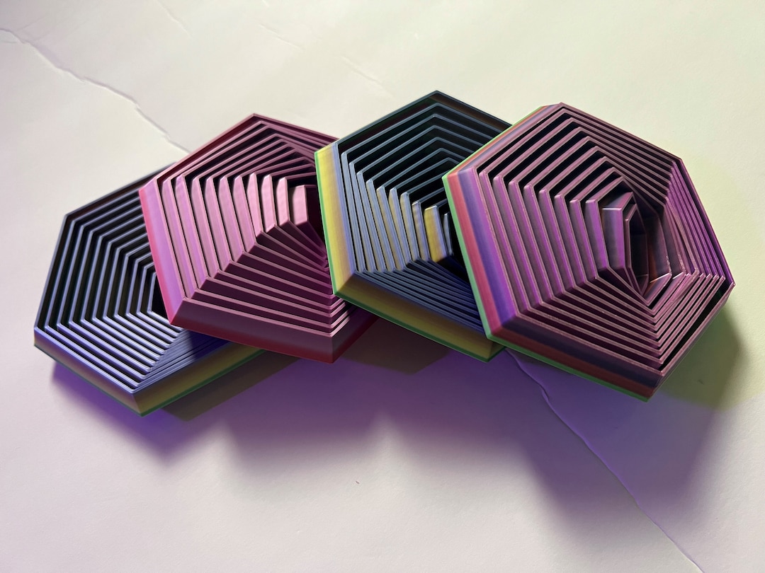Fractal Fidget Hexagon | Colorful Fractal Hexagon Fidget - Stress ...
