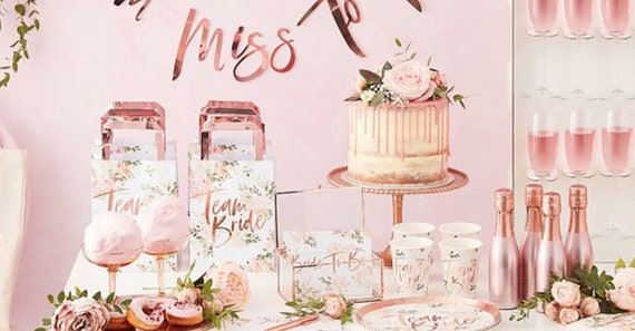 Floral Rose Gold Pink Team Bride Bridal Shower Hen Party | Etsy UK