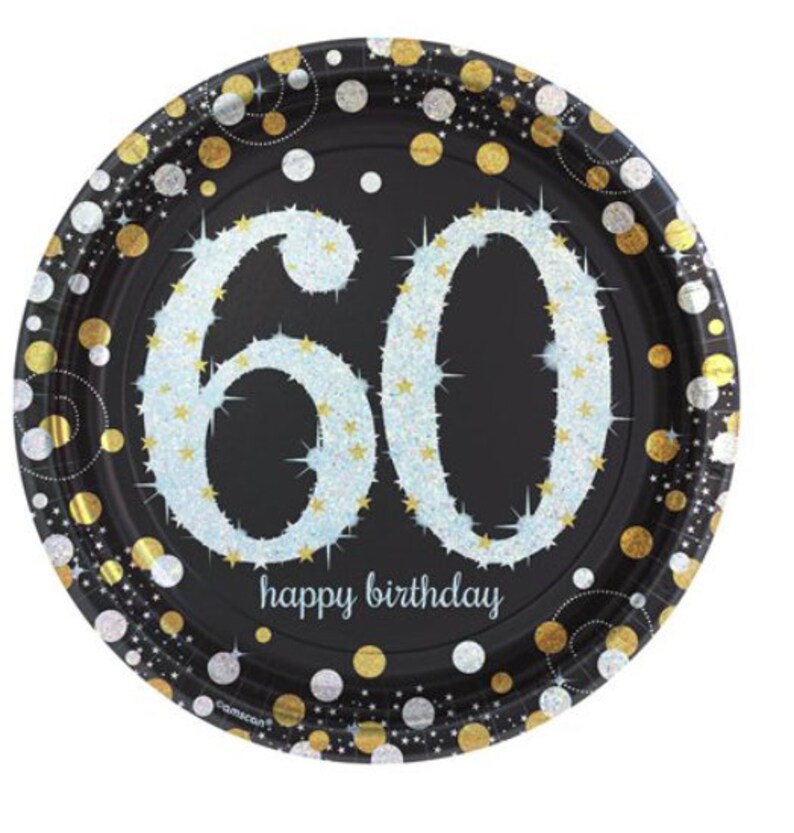 Sparkling Gold Silver Celebration 60th Birthday Party Supplies - Etsy UK
