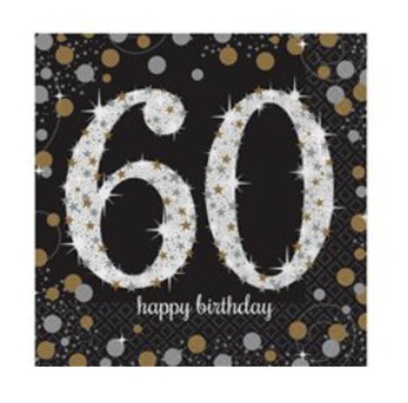 Sparkling Gold Silver Celebration 60th Birthday Party Supplies - Etsy UK