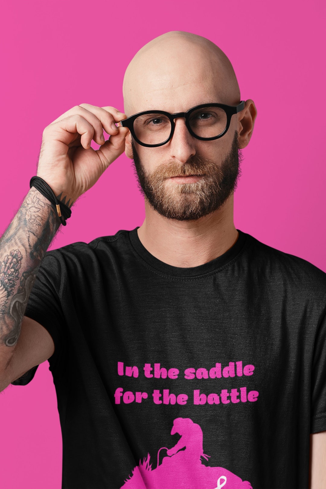 In the Saddle for the Battle Breast Cancer Bucking Horse - Etsy