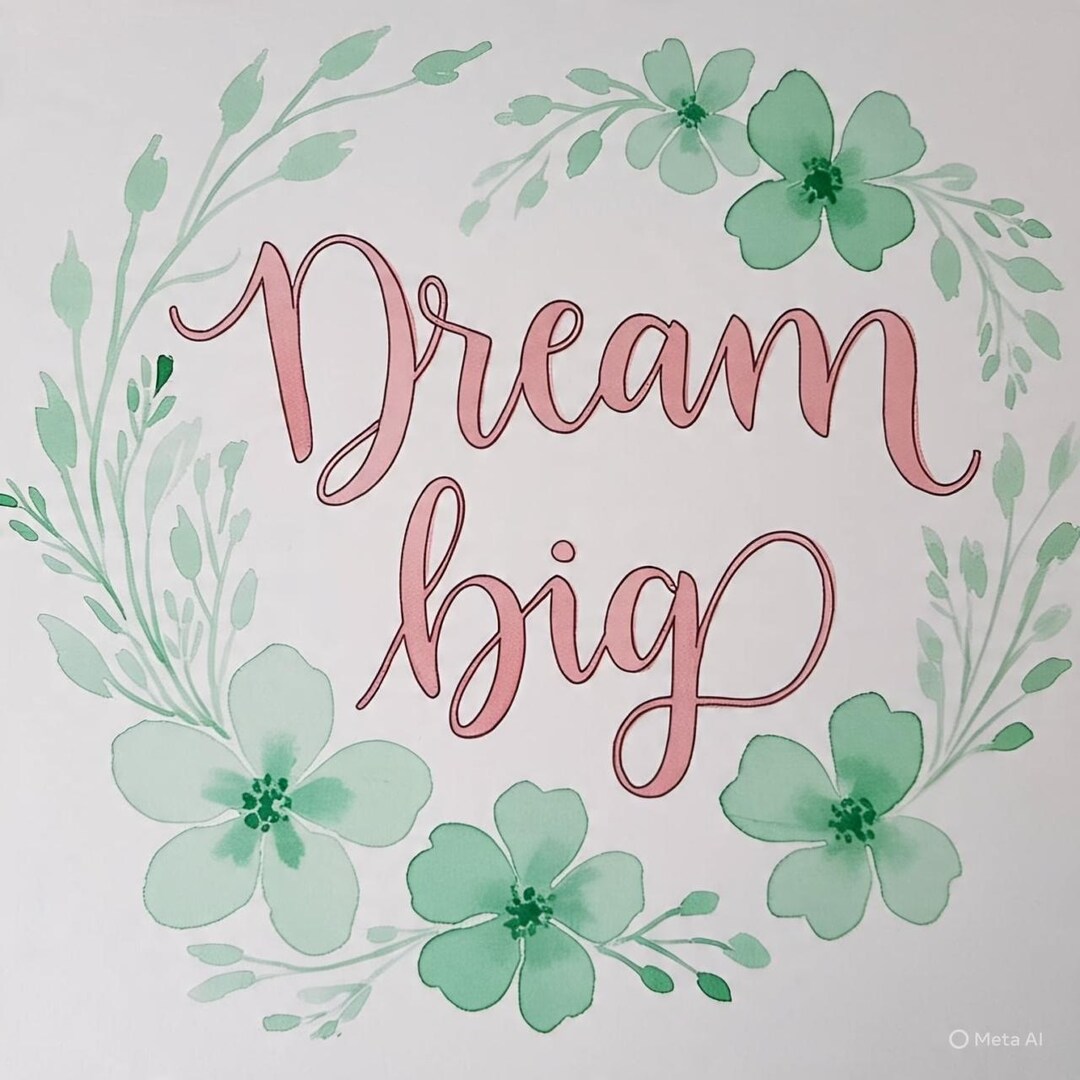 Dream Big Watercolor Quote - Etsy