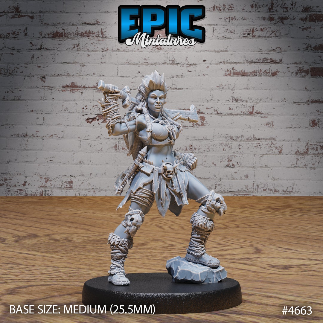 Orc Lady Adventurer - Beast Hunt - Epic Miniatures - Etsy