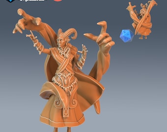 Warlock Tiefling Miniature Dungeons and Dragons Pathfinder - Etsy