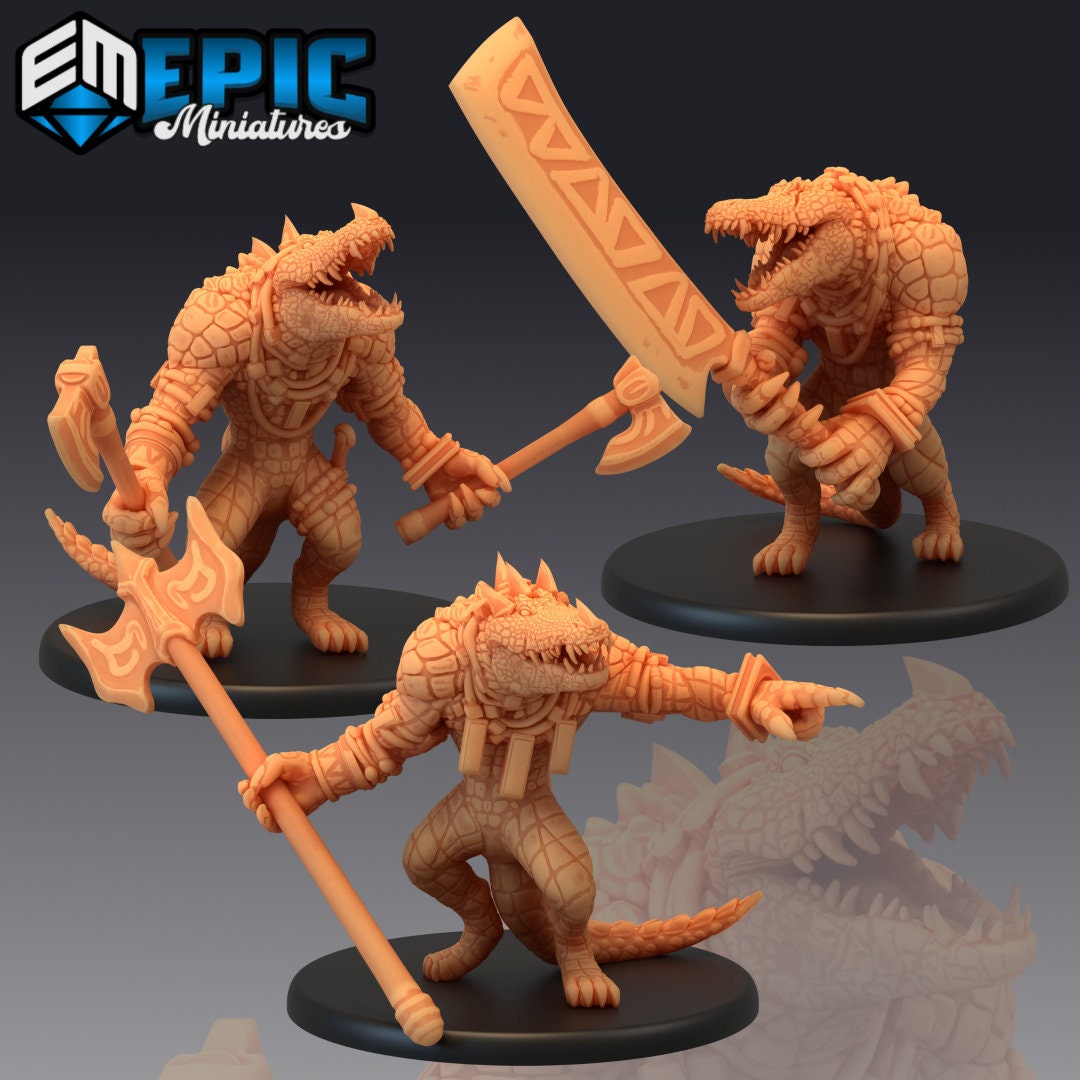 Crocodile Warriors - Dark Swamp - Epic Miniatures - Etsy