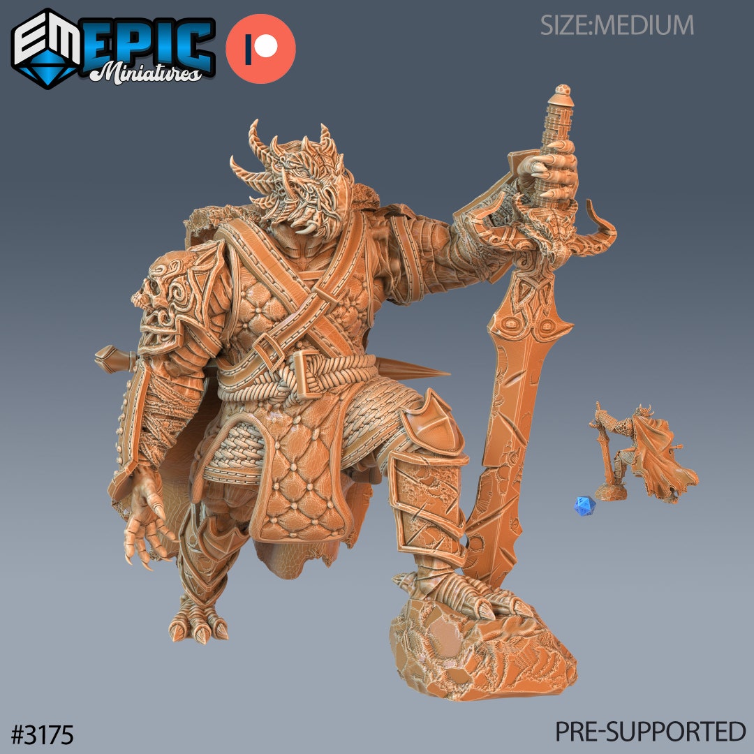 Dragonborn Warrior - Dragons Reign - Epic Miniatures - Etsy