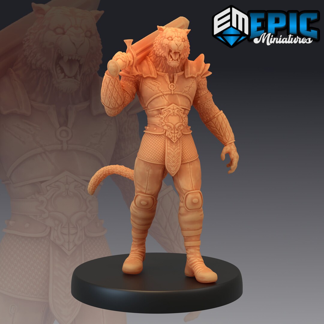 Catfolk Tiger General - Last Rebellion - Epic Miniatures - Etsy