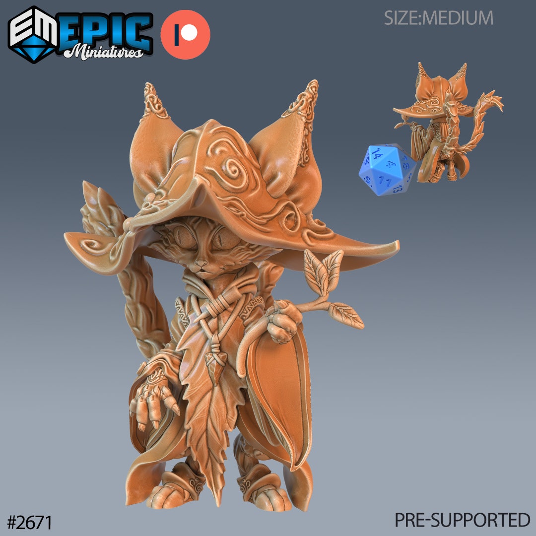 Cat Folk Druid - Little Folk - Epic Miniatures - Etsy