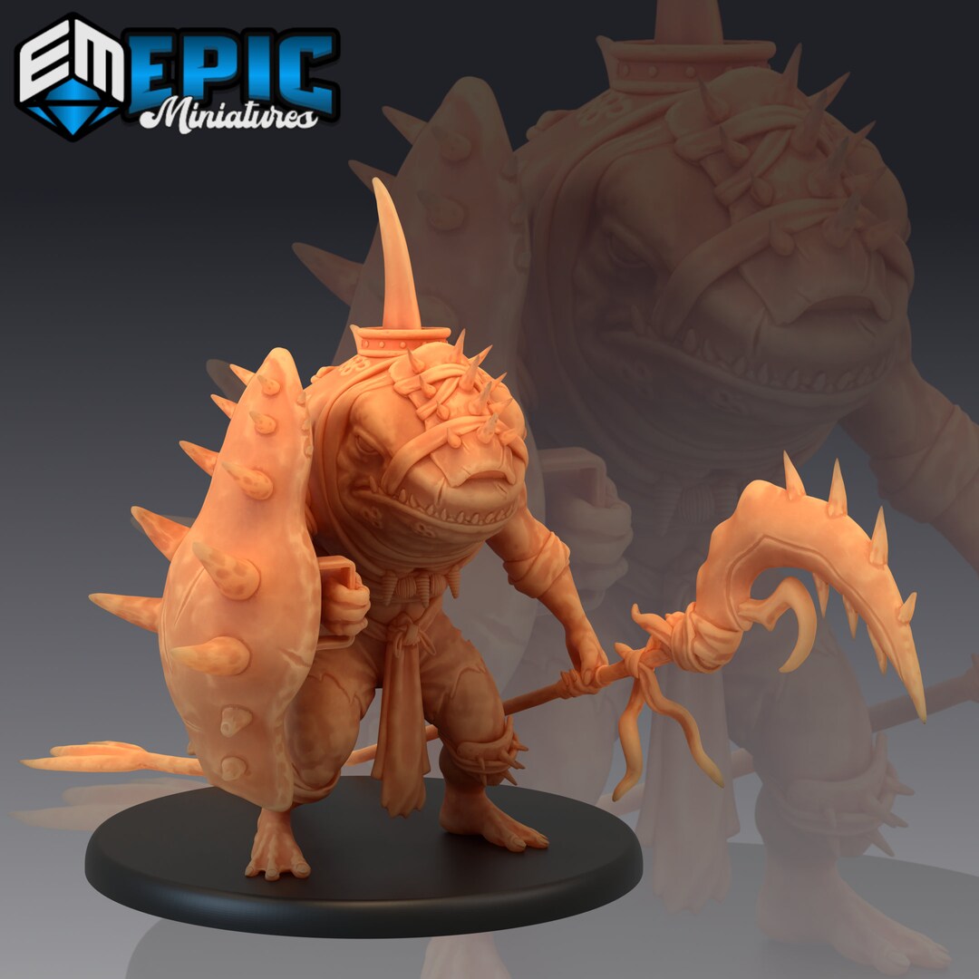 Sharkfolk Warriors 3D Printed RPG Epic Miniatures - Etsy