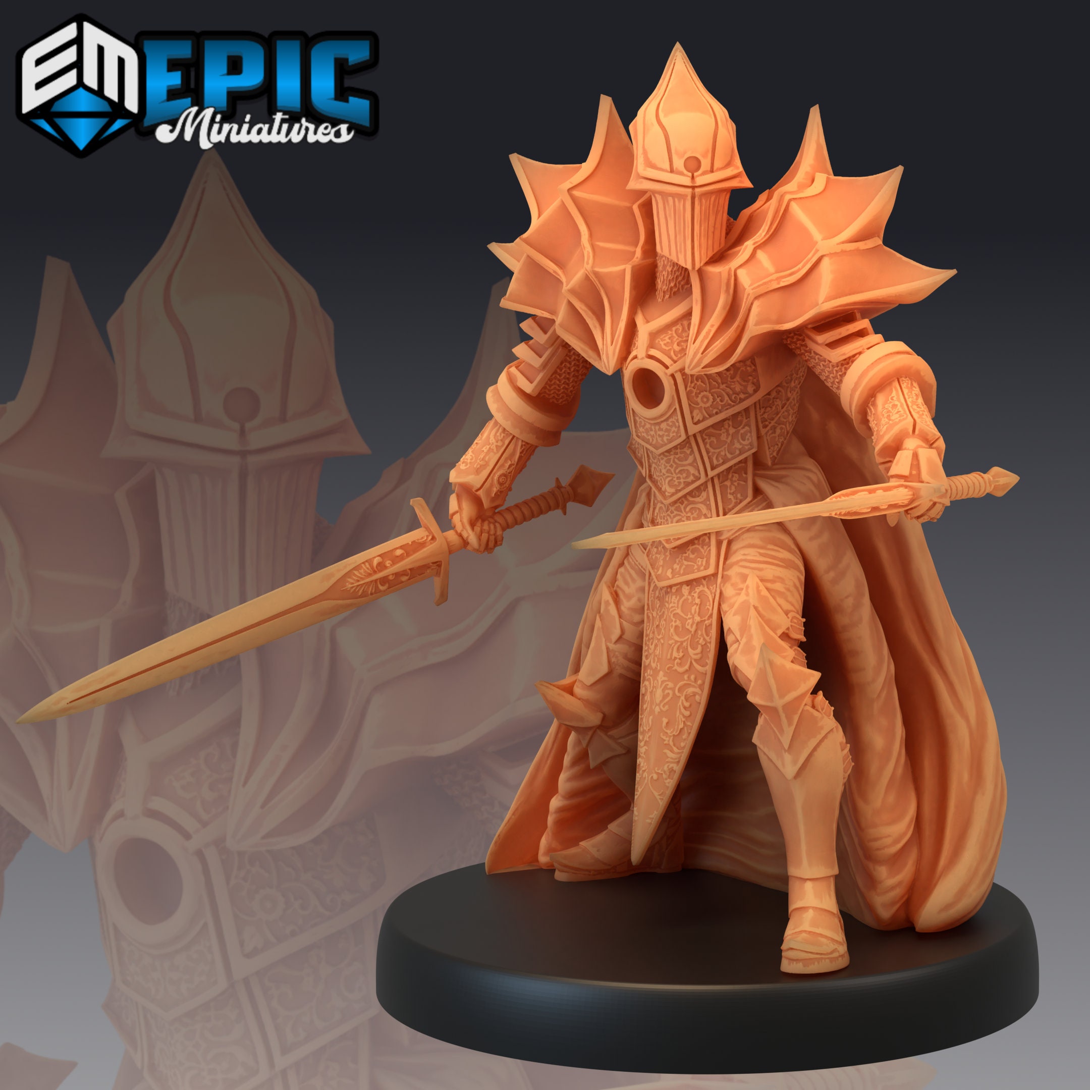 Dark Knight 3D Printed RPG Epic Miniatures - Etsy