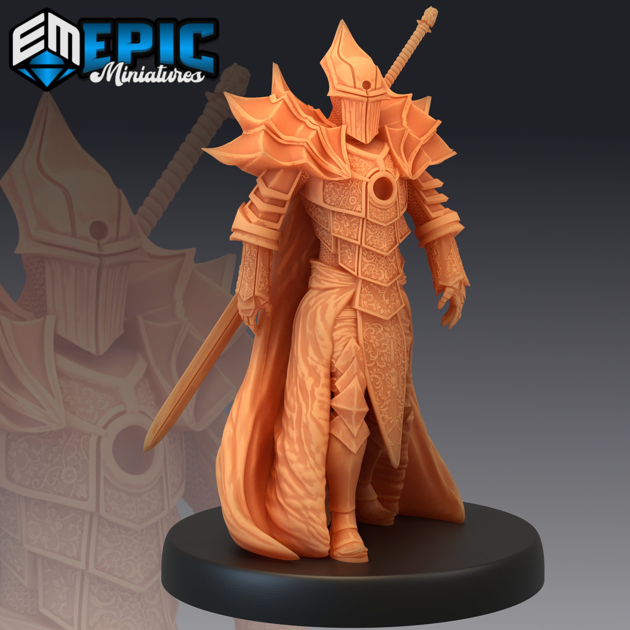 Dark Knight 3D Printed RPG Epic Miniatures - Etsy