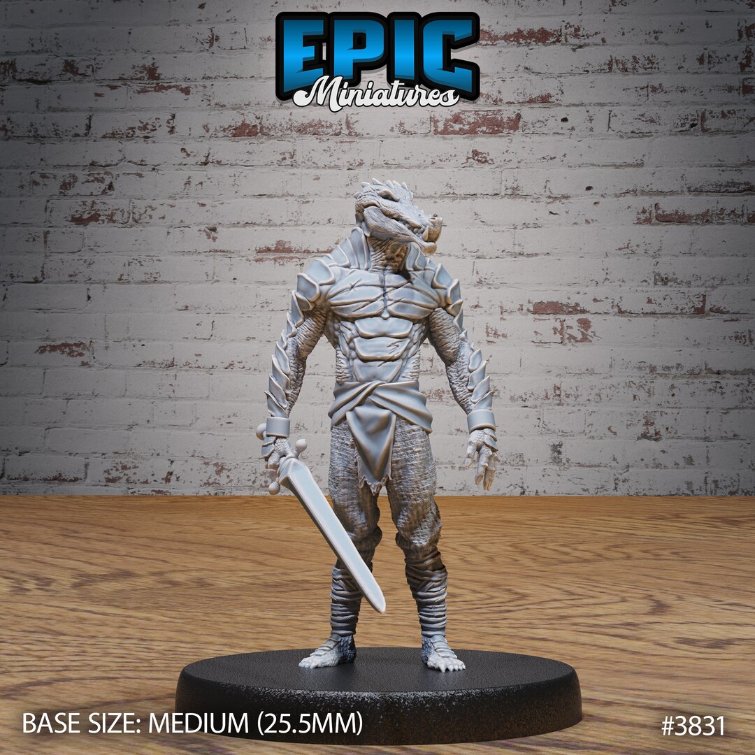Crocodile Folk Warrior - New World Conquest - Epic Miniatures - Etsy