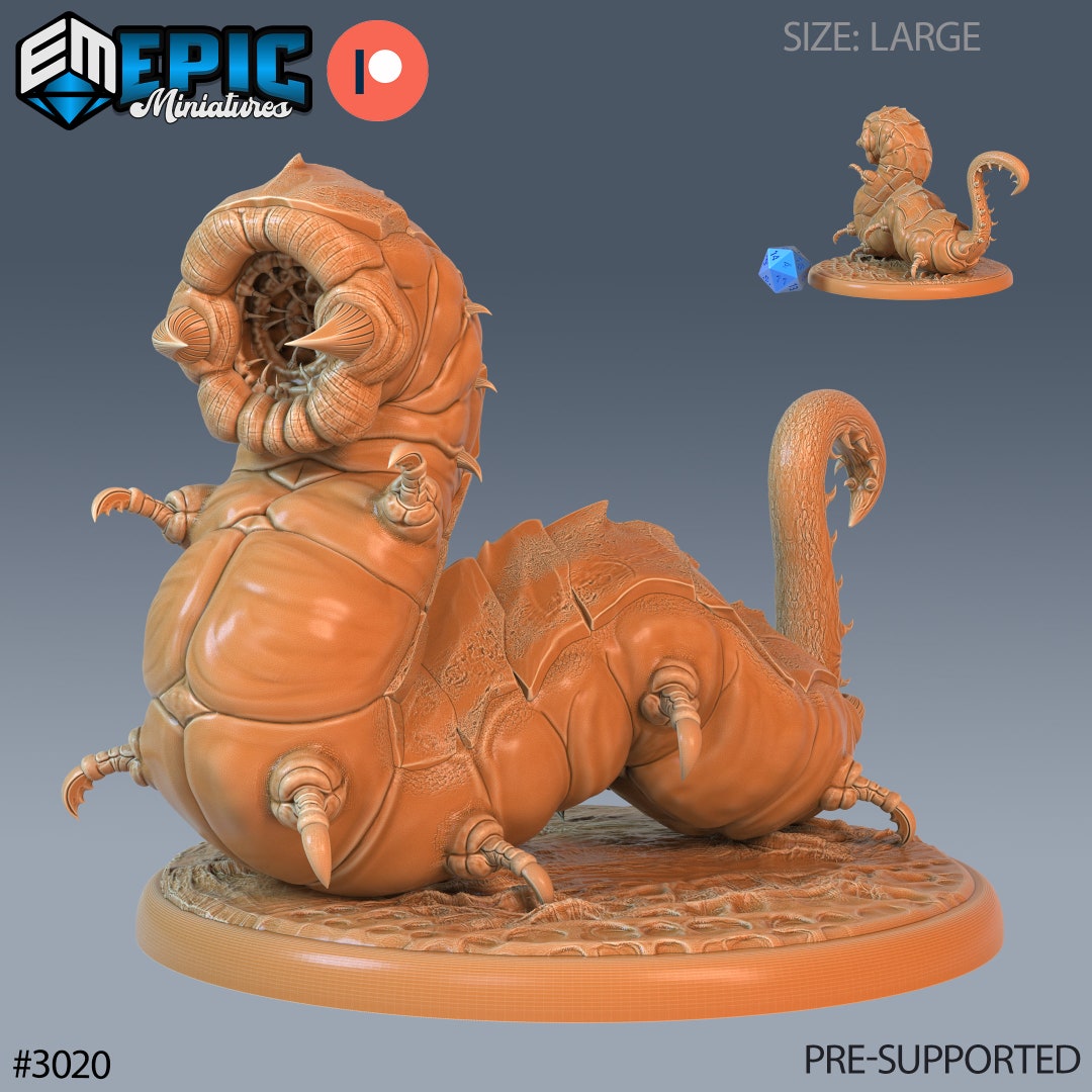 Carrion Worm - Eternal Fungi - Epic Miniatures - Etsy