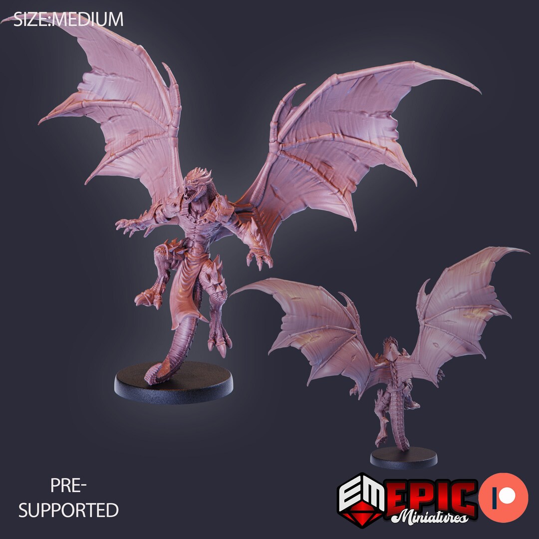 Winged Half Dragons - Savage Mountains - Epic Miniatures - Etsy
