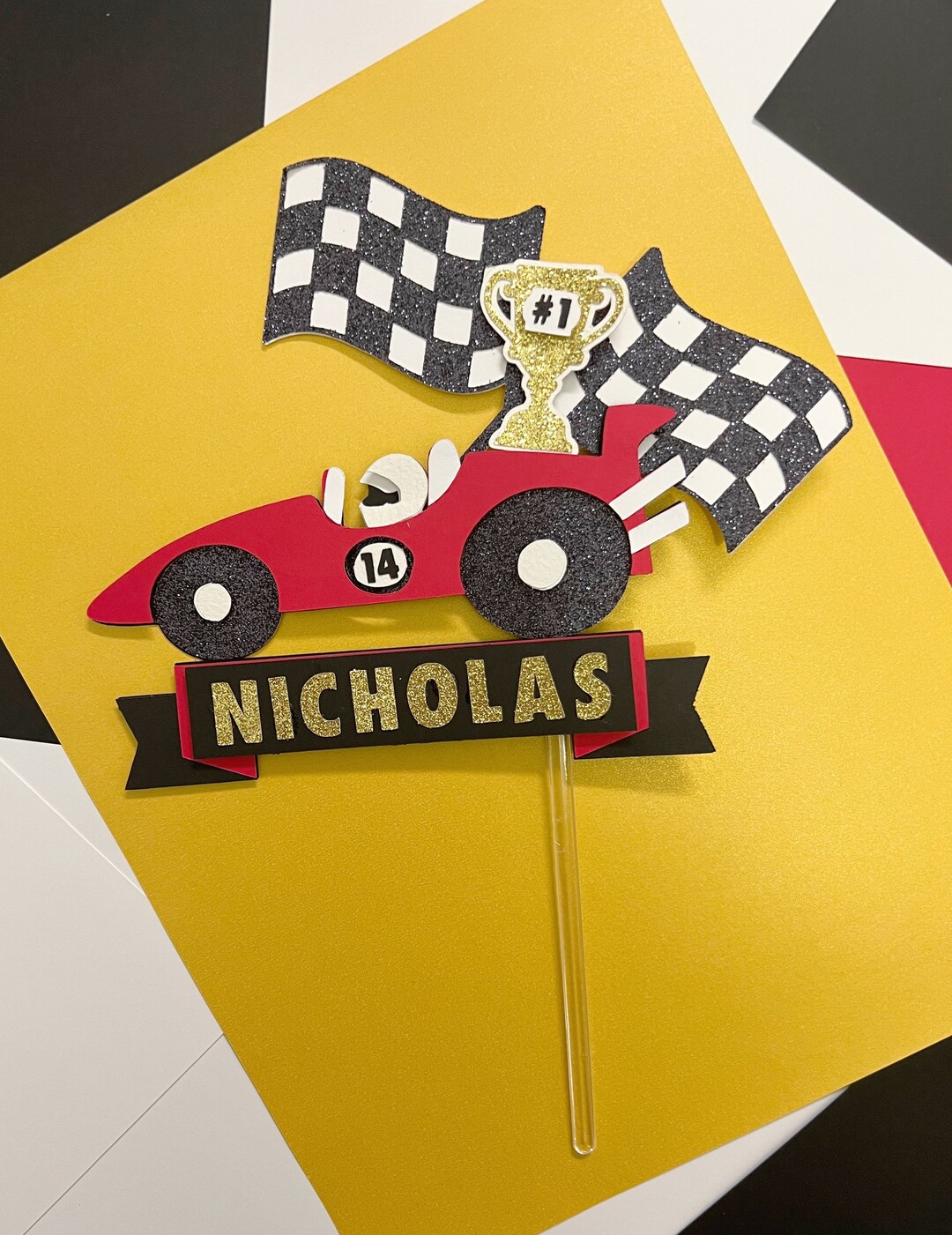 Race Car Cake Topper - Etsy