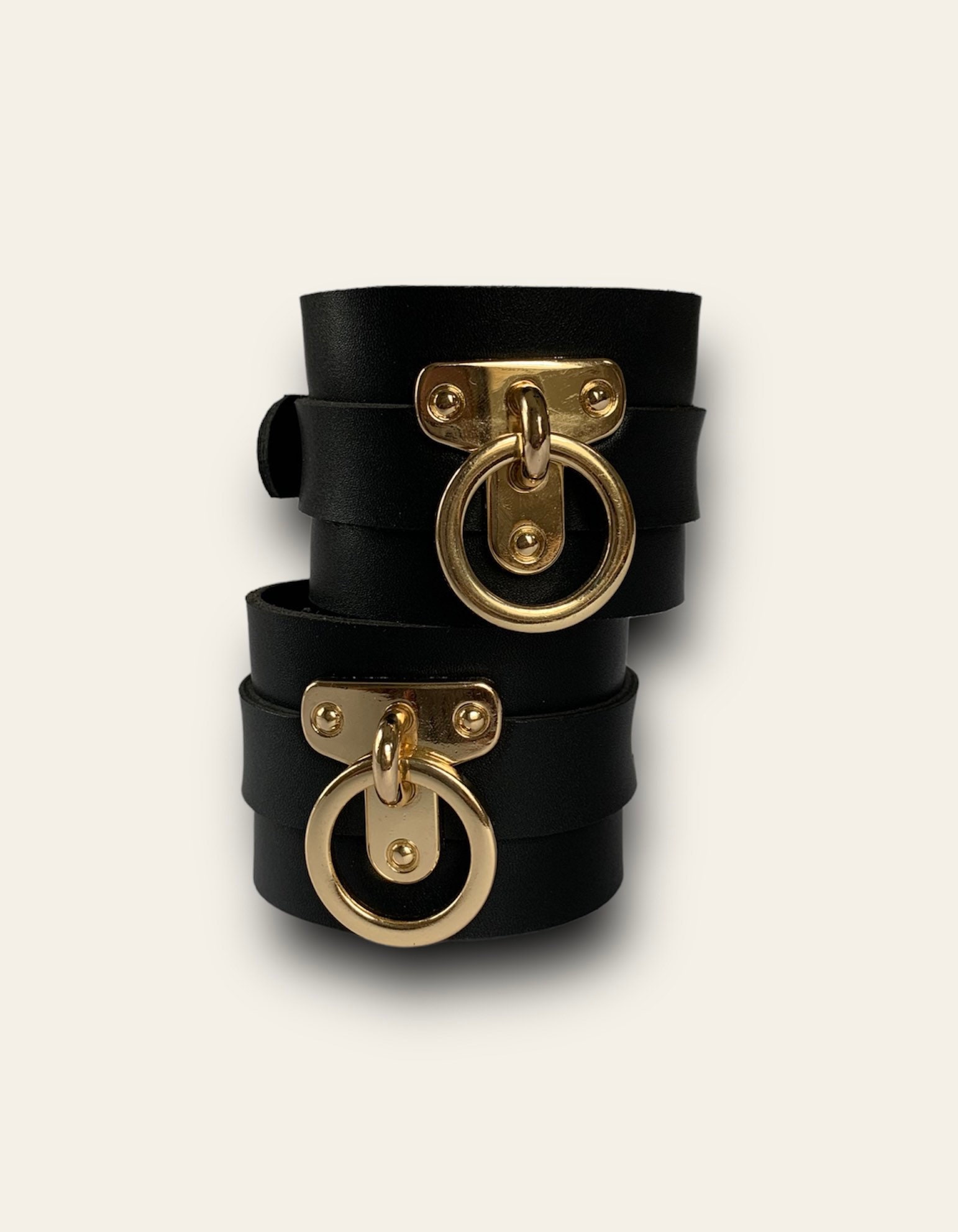 Luxury Gold Play Cuffs — Cactus Cult Leather