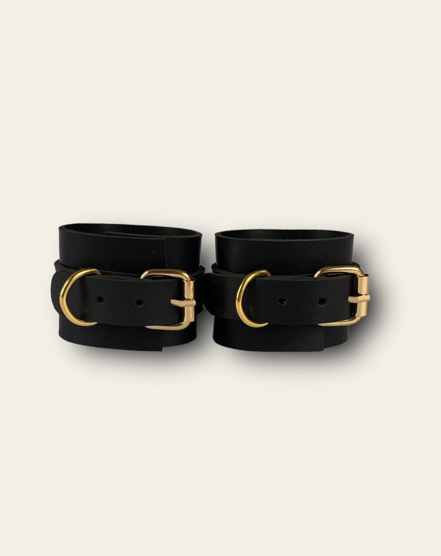Luxury Gold Play Cuffs — Cactus Cult Leather