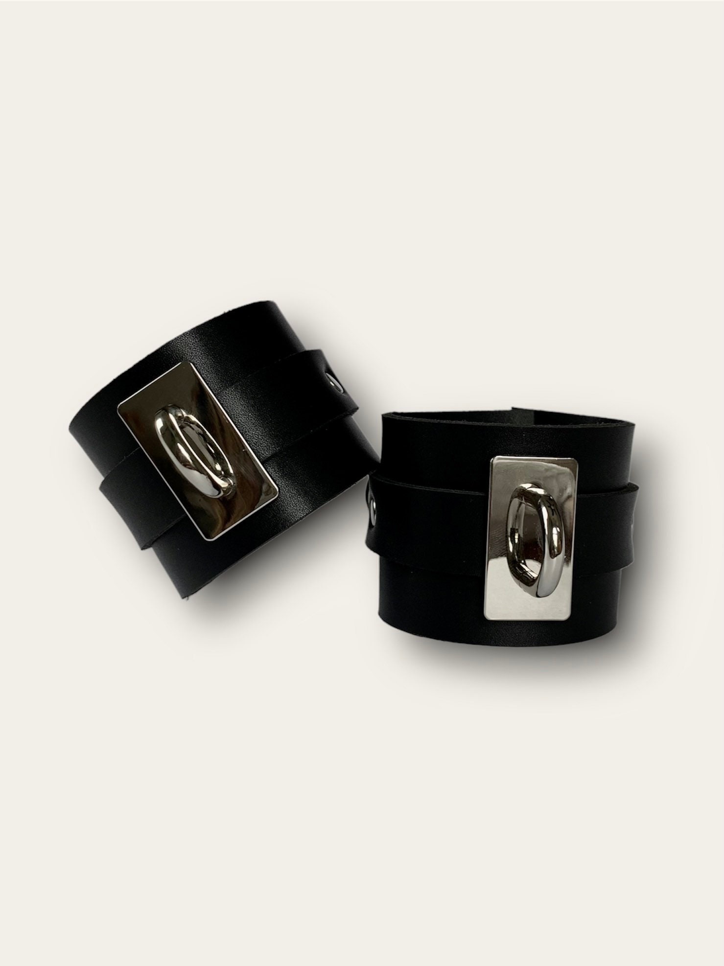 Luxury Silver Play Cuffs — Cactus Cult Leather