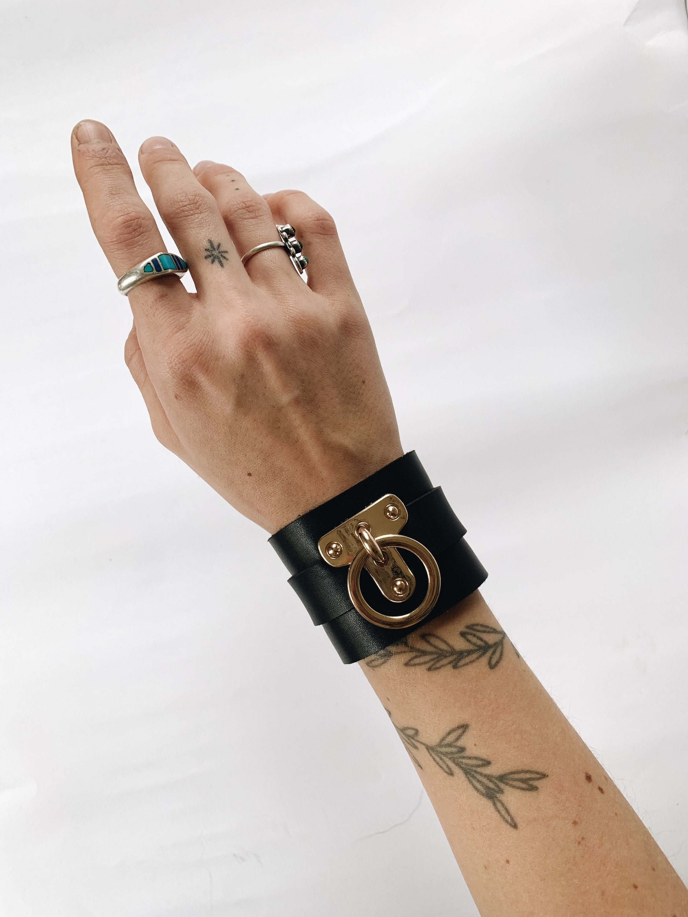 Luxury Gold Play Cuffs — Cactus Cult Leather