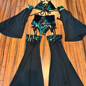 MTO Emerald Nights Rave Set, Bamboo, Cotton, Dance Clothing , Rave ...