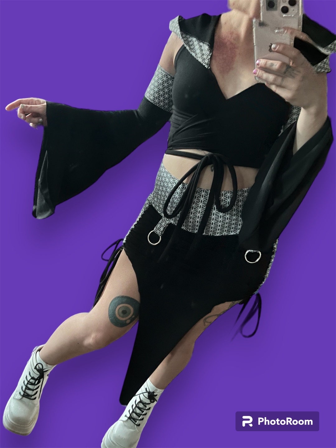 Flower of Life Goddess Set Fire Safe Clothing Rave Set - Etsy