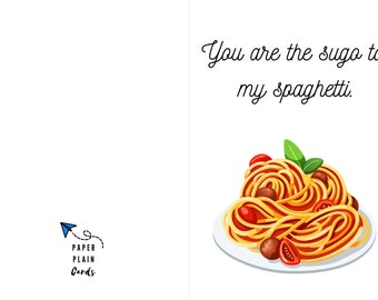 Spaghetti Birthday Card - Etsy