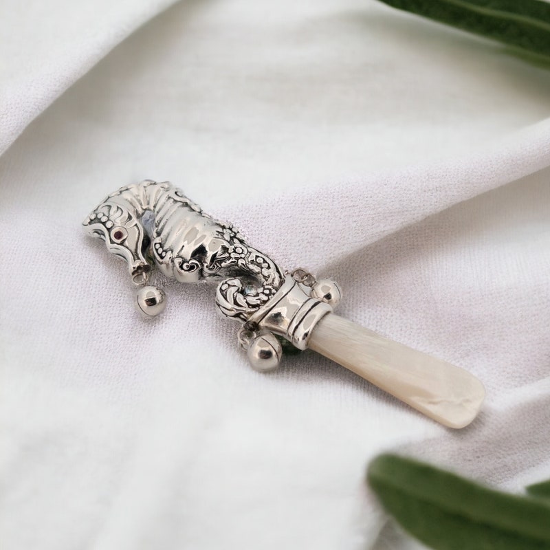 Silver Rattle - Etsy
