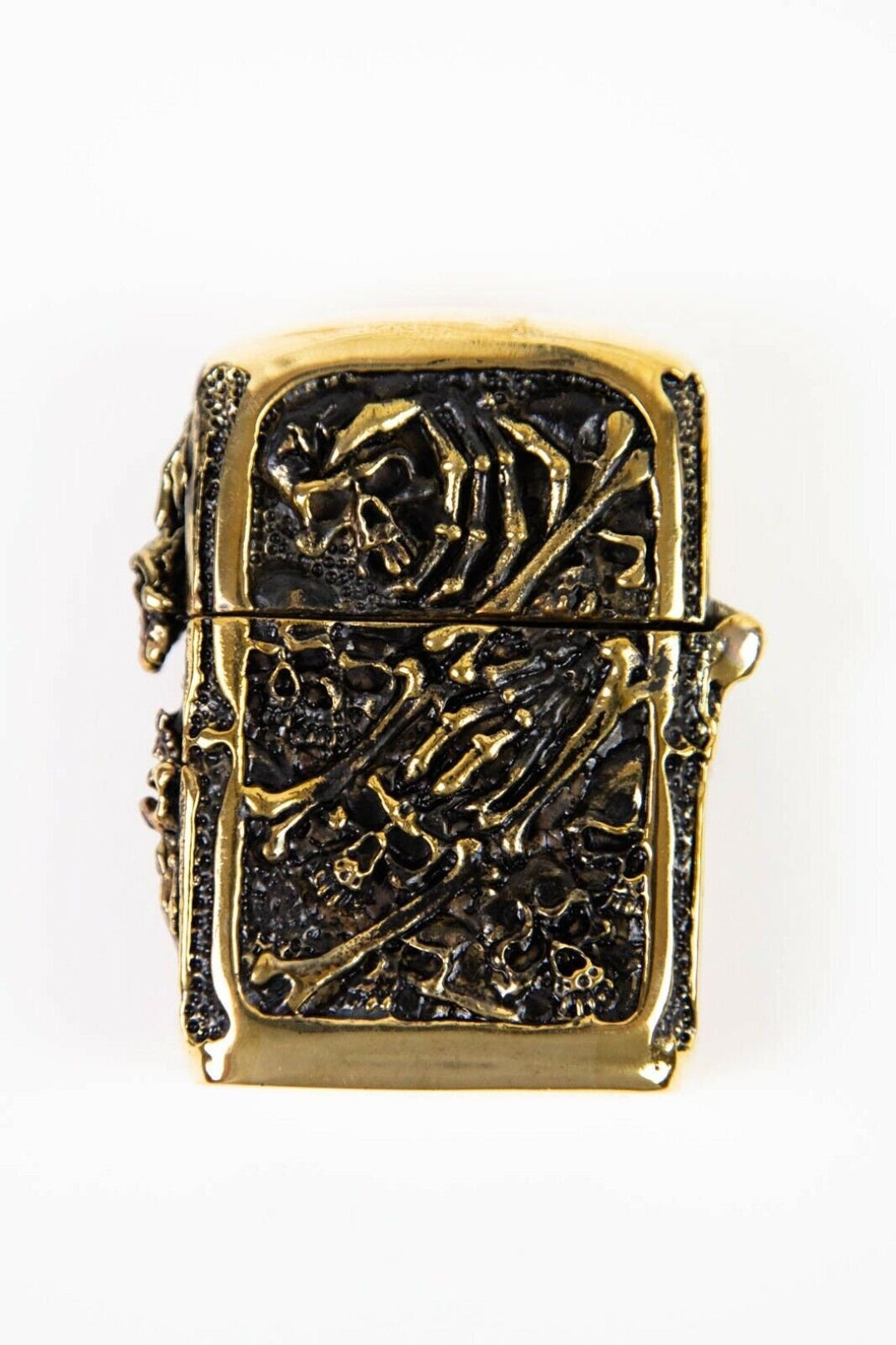 Vintage Brass Skeleton Vesta Case, Match Striker, Halloween Decor - Etsy