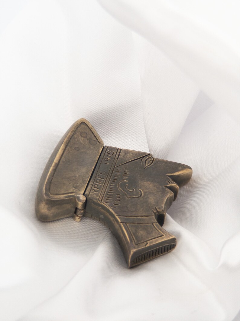 Brass WW1 Vesta, Ypres 1915, Soldier in Trenches, Match Safe, Novelty ...