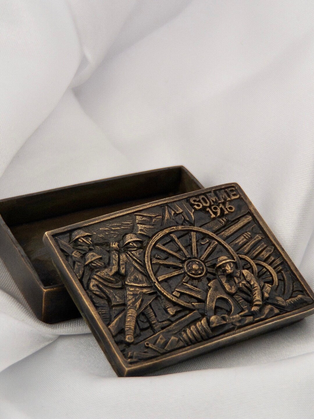 WW1 Brass Trinket Box, Snuff Box, Match Safe, Great War Memorabilia ...