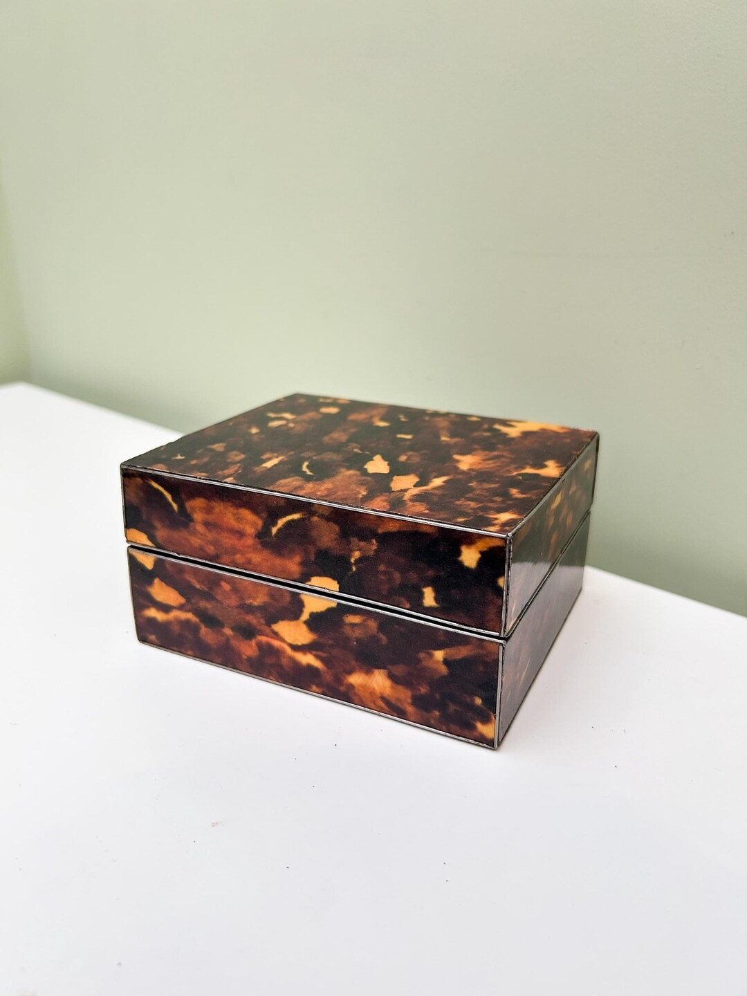 Regency Style Faux Tortoise Shell Box Caddy - Etsy