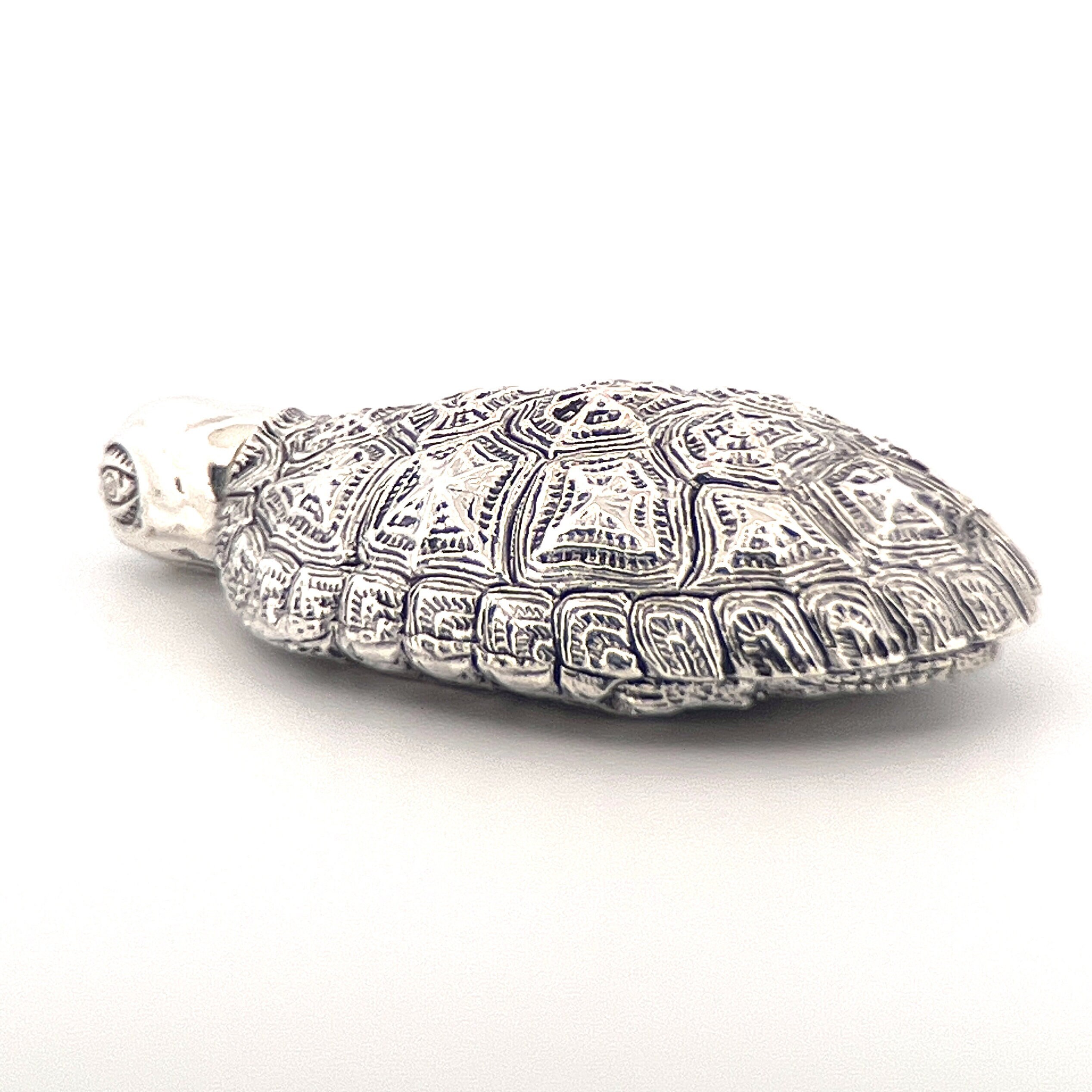 Rare Silver Turtle Perfume Bottle With Cute Shell, Ocean Marine Animals ...