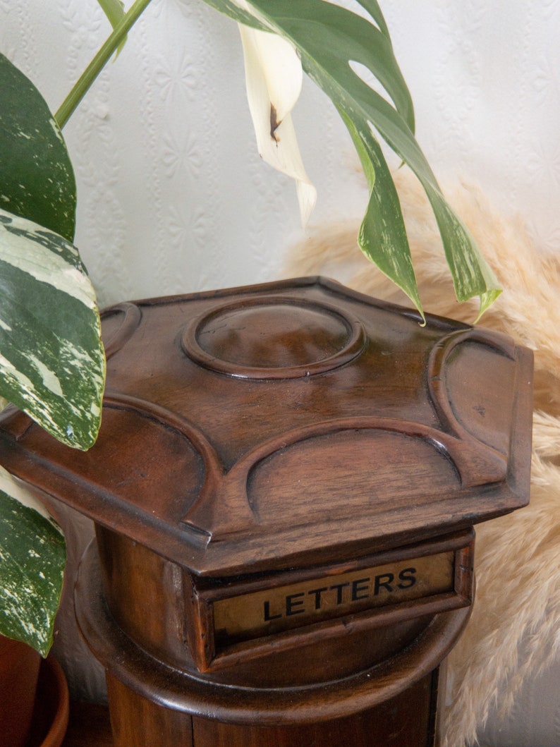 Miniature Mahogany Wood Post Box, English Victorian Style Wooden ...