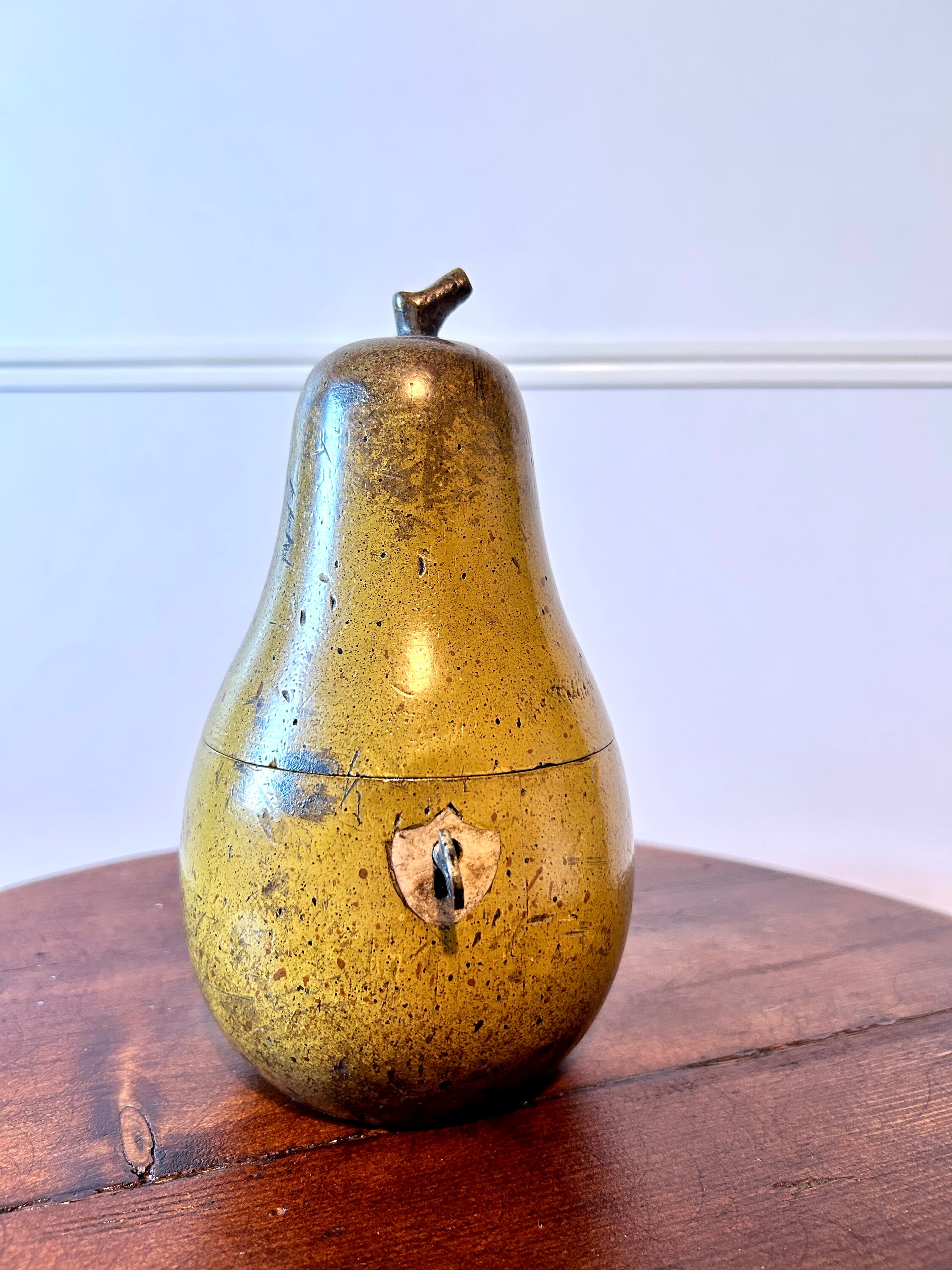 Vintage Wooden Tea Caddy Storage Box Painted Pear Shaped - Etsy