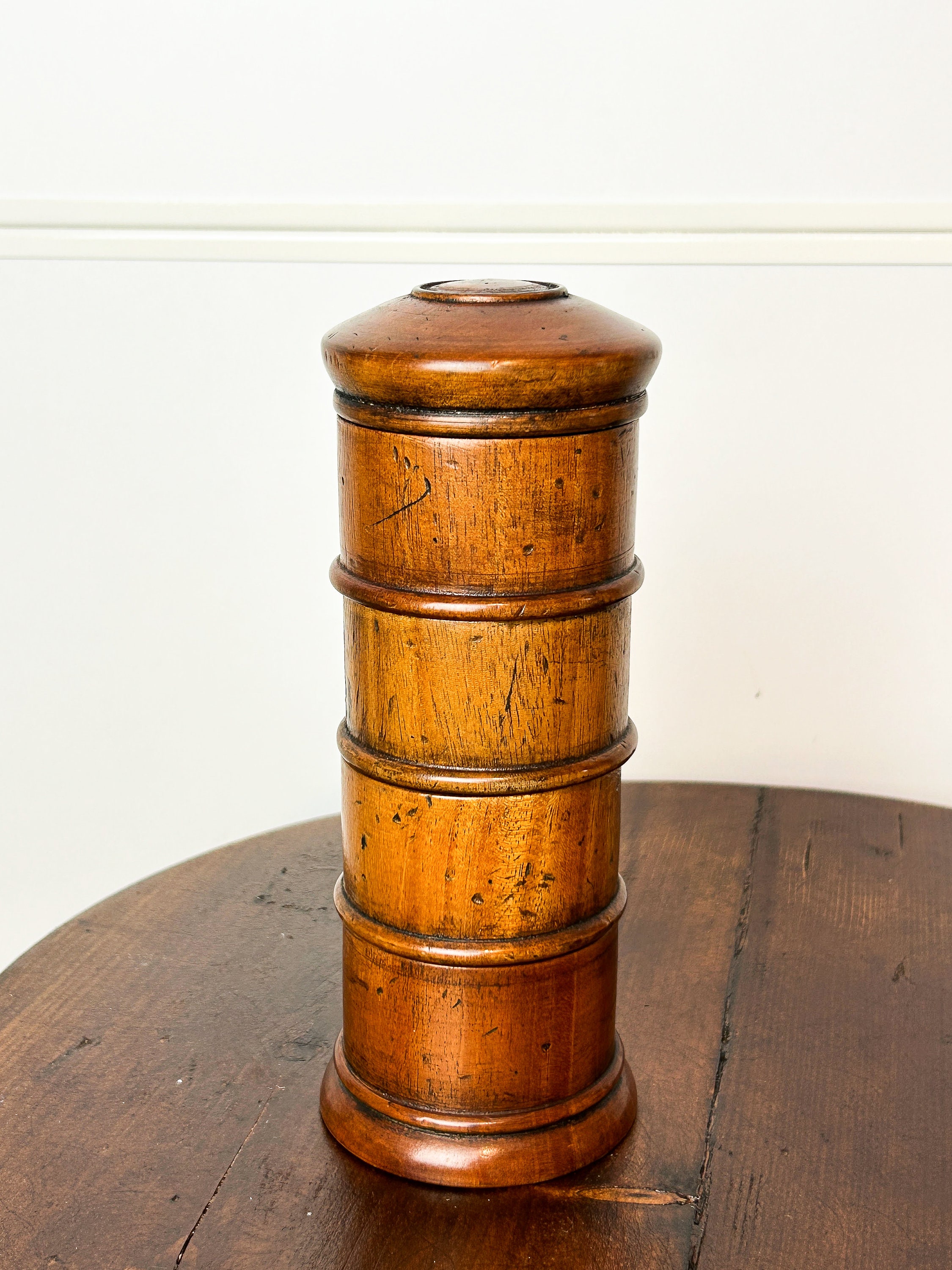 Vintage Wooden Spice Rack Tower, Storage Box, Kitchen Novelty Stacking ...