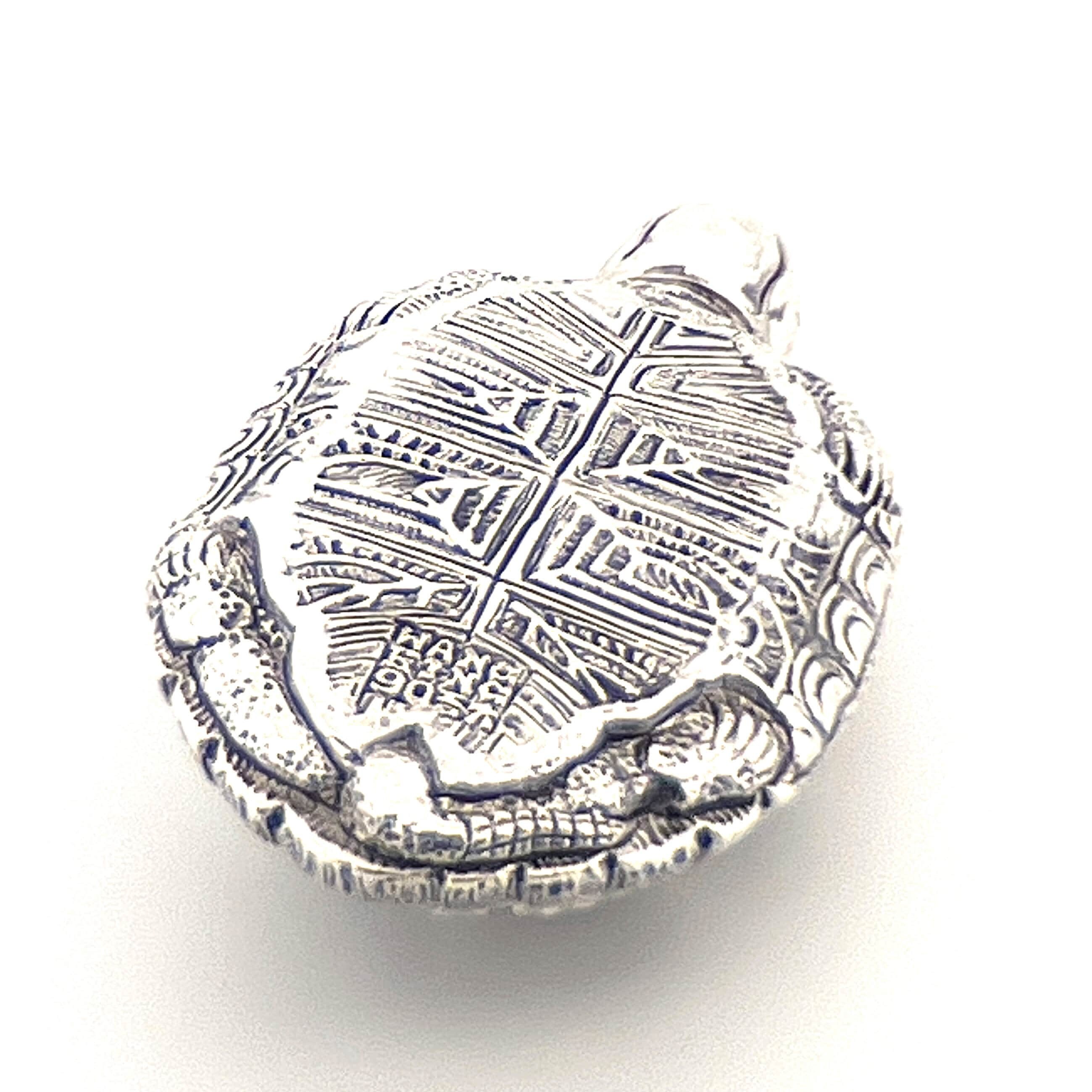 Rare Silver Turtle Perfume Bottle With Cute Shell, Ocean Marine Animals ...