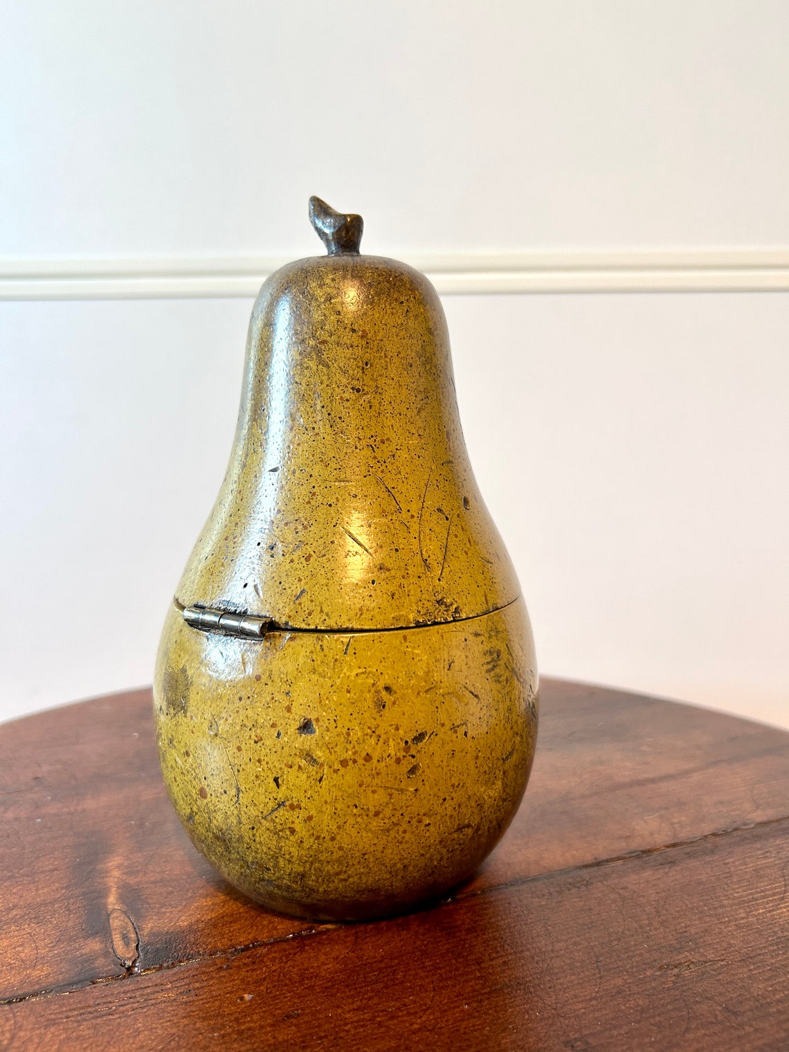 Vintage Wooden Tea Caddy Storage Box Painted Pear Shaped - Etsy