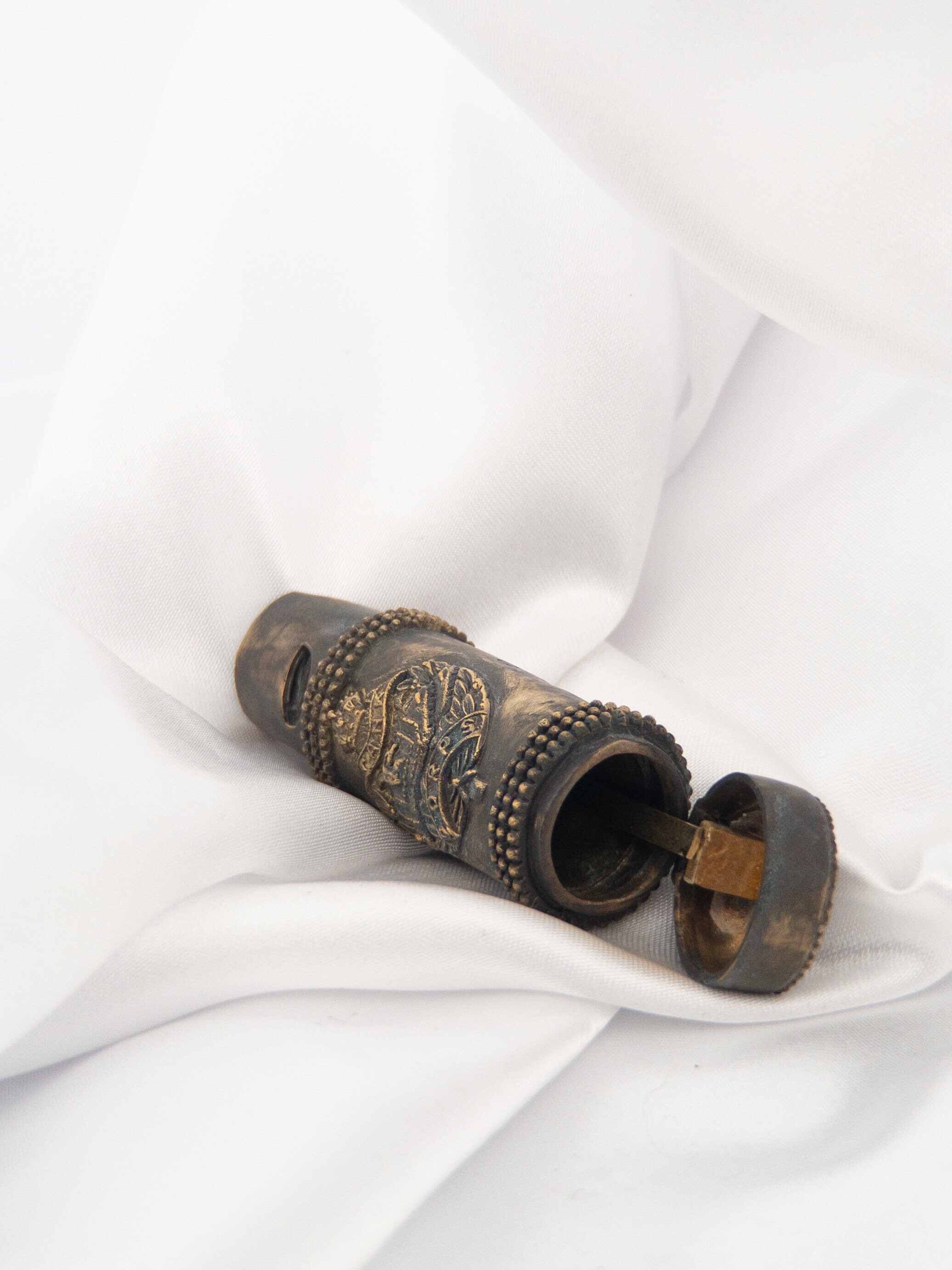 Brass Vesta Whistle Shape With the Great War Engravings, Snuff Box ...