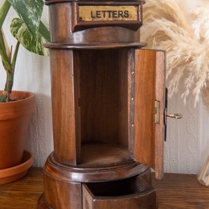 Miniature Mahogany Wood Post Box, English Victorian Style Wooden ...