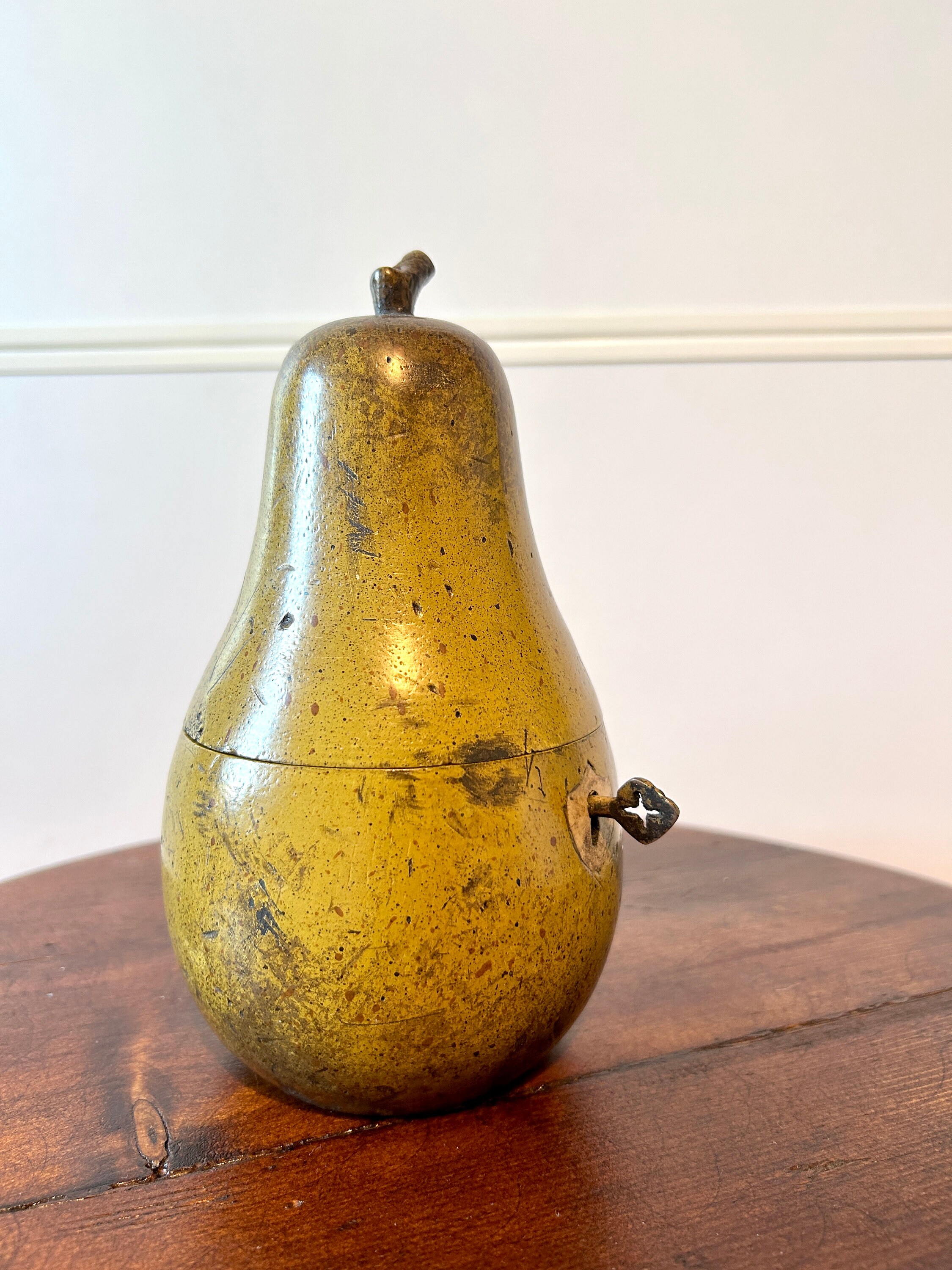 Vintage Wooden Tea Caddy Storage Box Painted Pear Shaped - Etsy