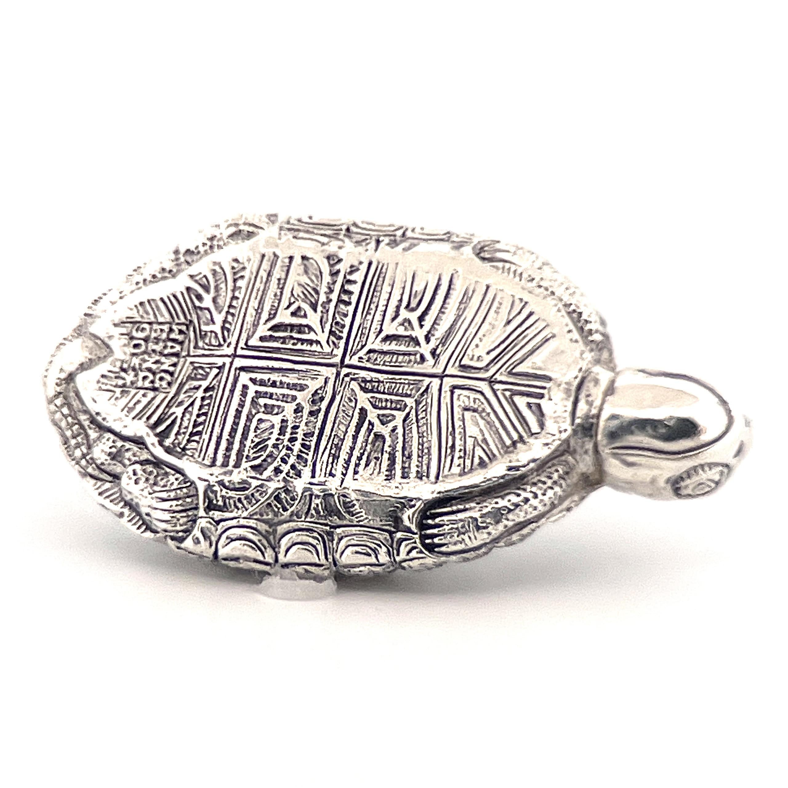 Rare Silver Turtle Perfume Bottle With Cute Shell, Ocean Marine Animals ...