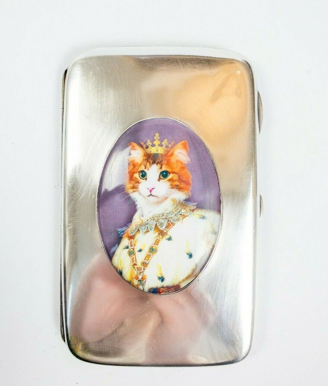 1917 Antique Cat Queen Solid Silver Cigarette Case, Gilt Lined - Etsy